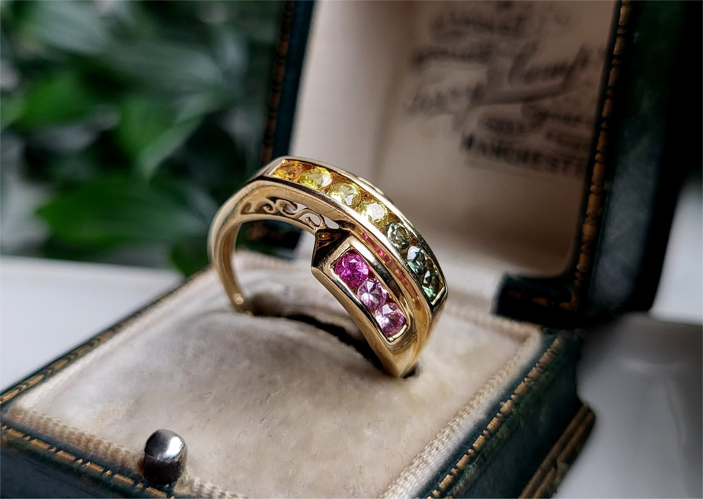 STUNNING Vintage 9ct Gold Multi Gemstone Ring. RESIZING - Etsy