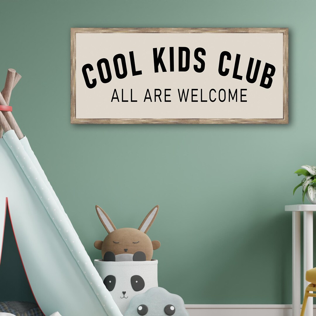 Cool Kids Club Sign, Playroom, Family Room, Media Room, Kids Room ...