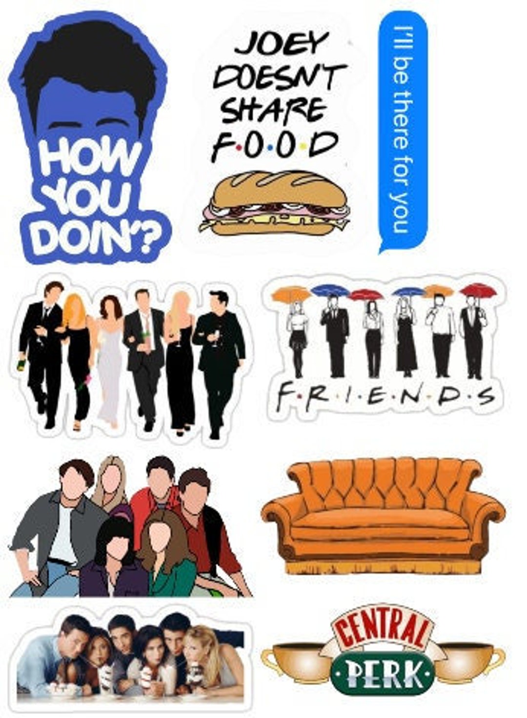Friends Tv Show Sticker Pack waterproof - Etsy