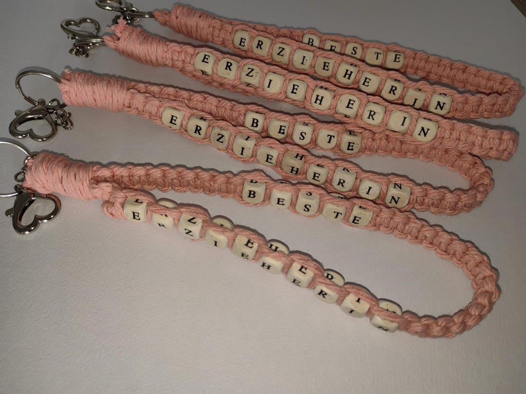 Macrame Keychain | Backpack Pendant | Diaper Bag Pendant | Birthday ...