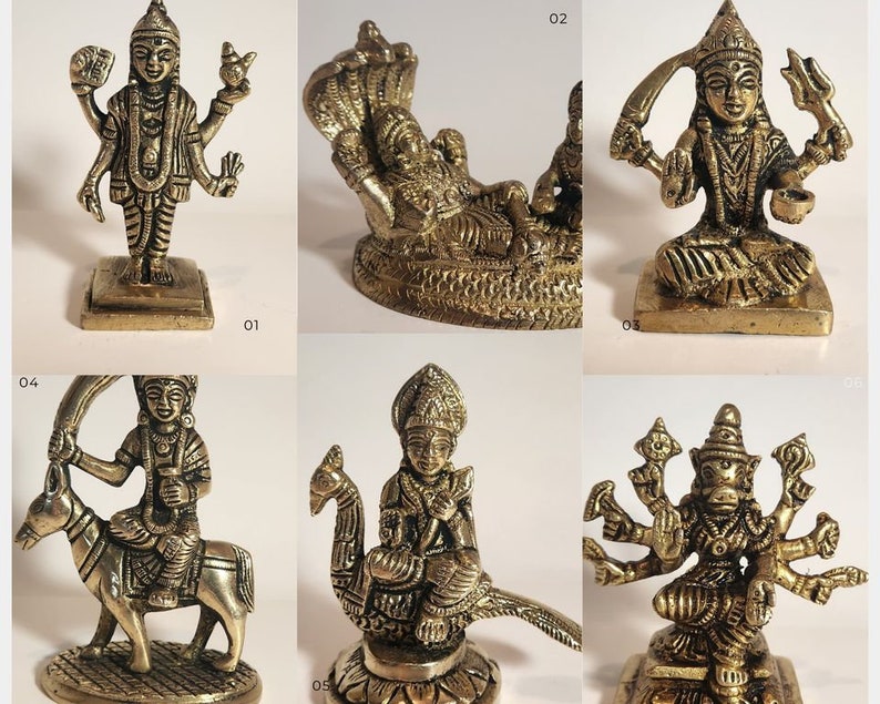 Brass God Idols | Vishnu Laxmi Ji | Shitala Mata | Santoshi Mata ...