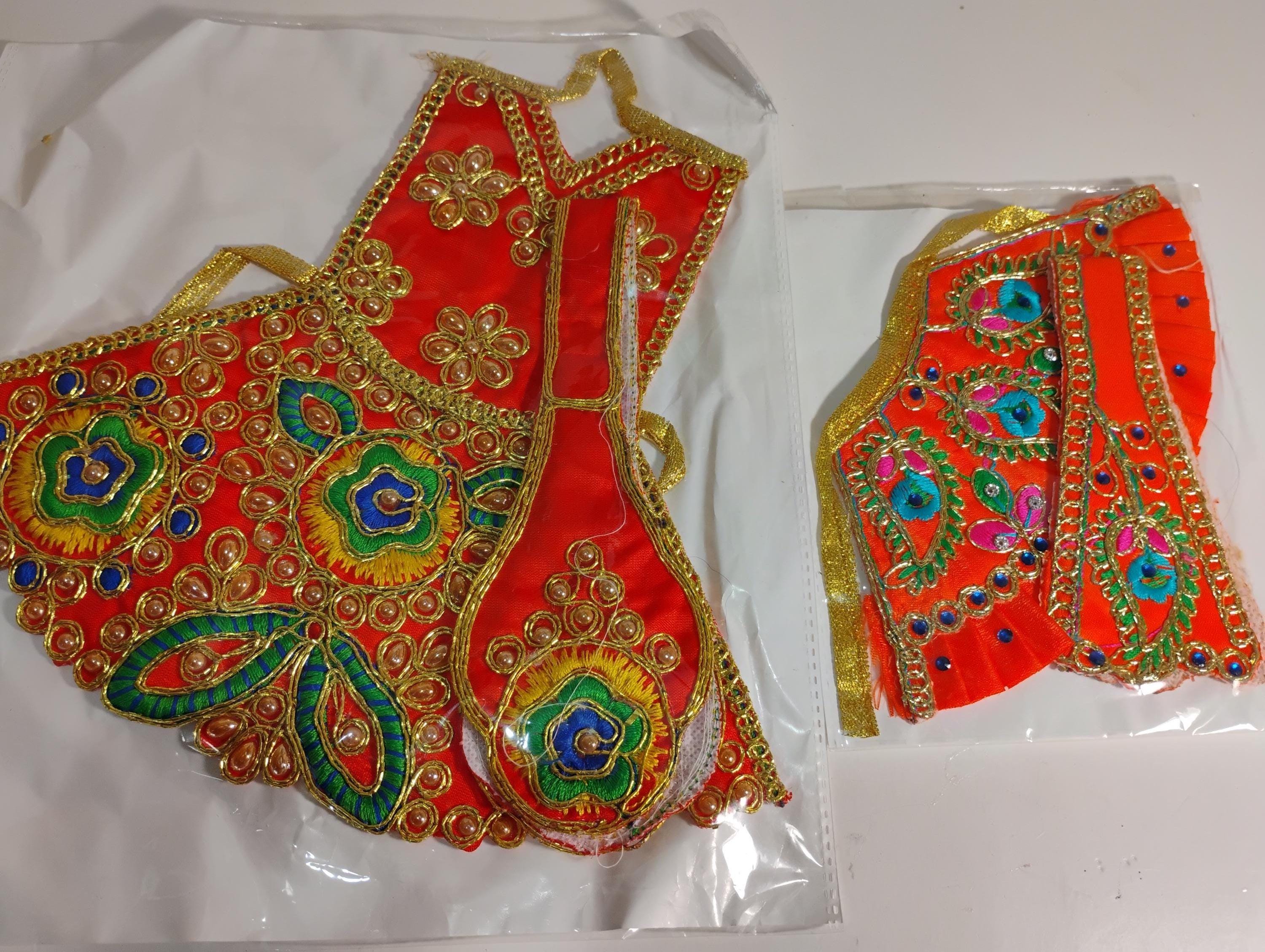 Beautiful Lehenga Patka Set for Mata Rani | Ganesh Ji | Mukut | Dress ...
