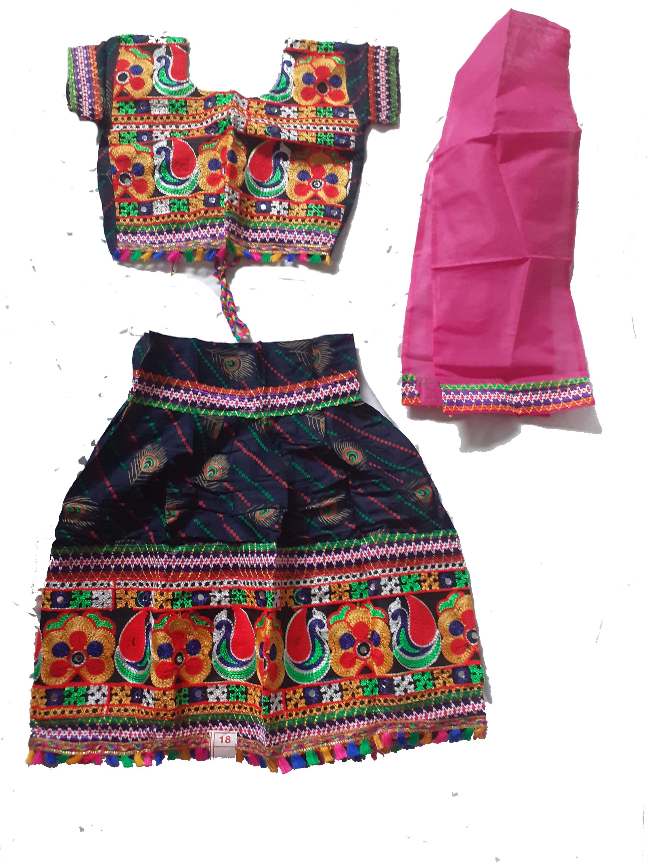 Radha and Krishna Brocade Fabric Janmashtami | Radha Lehenga Chaniya ...