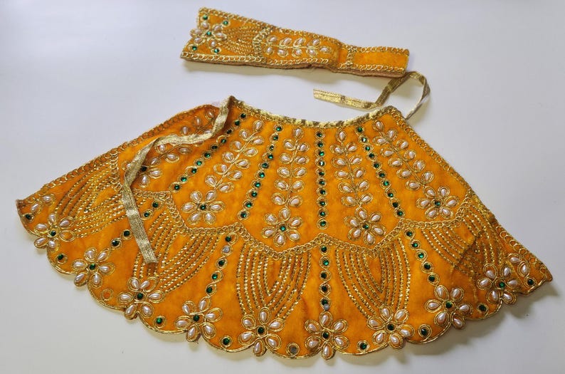 Beautiful Lehenga Patka Set for Mata Rani Ganesh Ji Mukut Dress Poshak ...