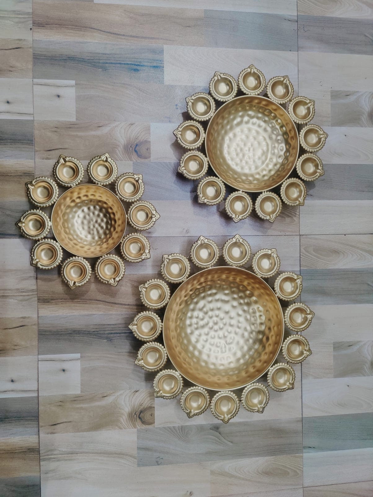 Floral Decorative Urli Bowl Set of 3 Home Decor Diya Beautiful Diya ...