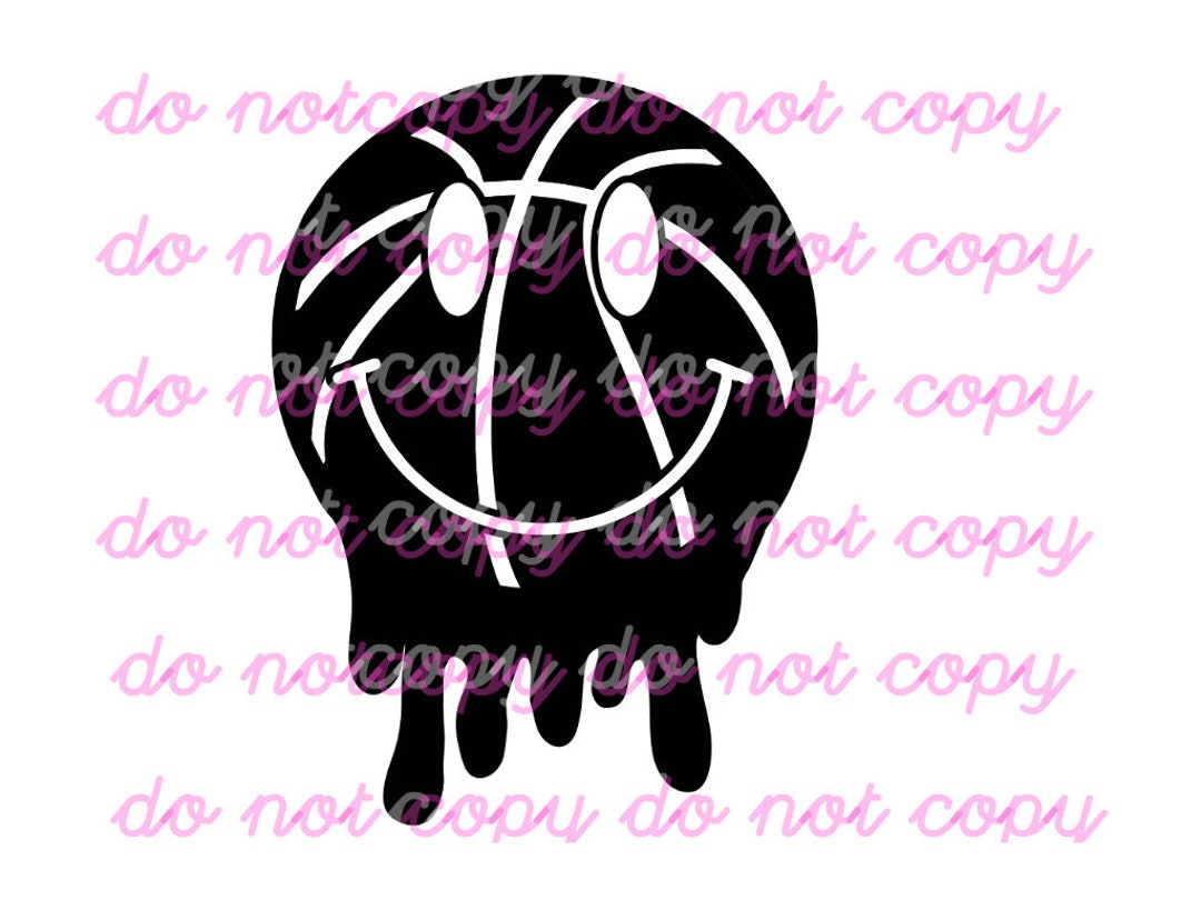 Basketball Melting Smiley Png/svg Original - Etsy