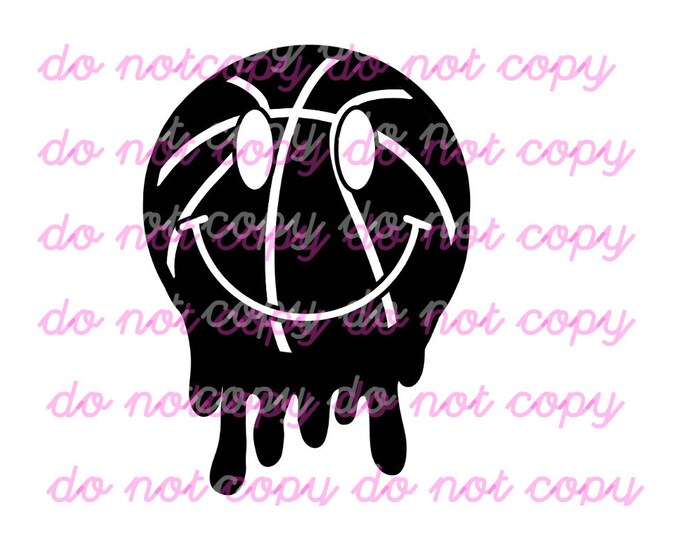 Basketball Melting Smiley Png/svg Original - Etsy