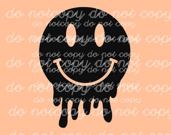 Melting Smiley Png/svg Original - Etsy