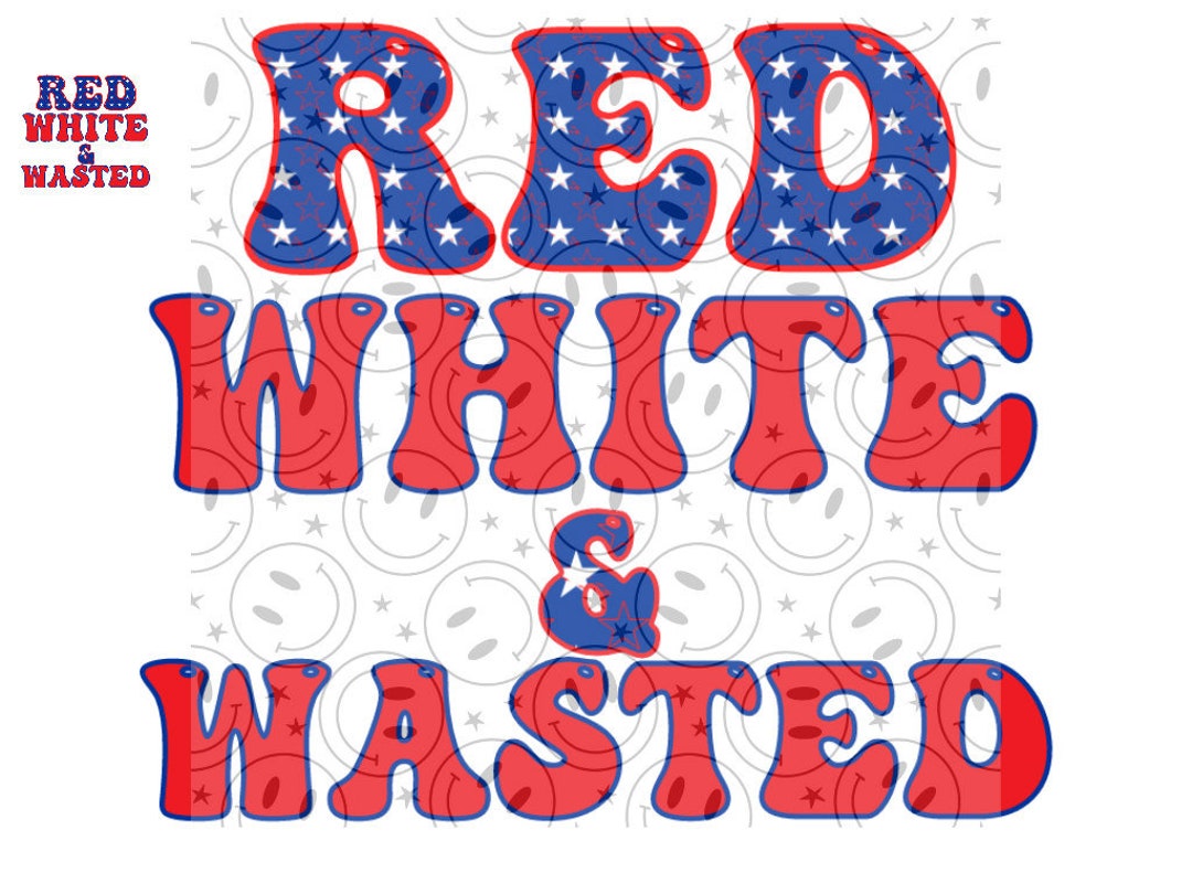 RED White and WASTED 4th of July Png Clipart - Etsy