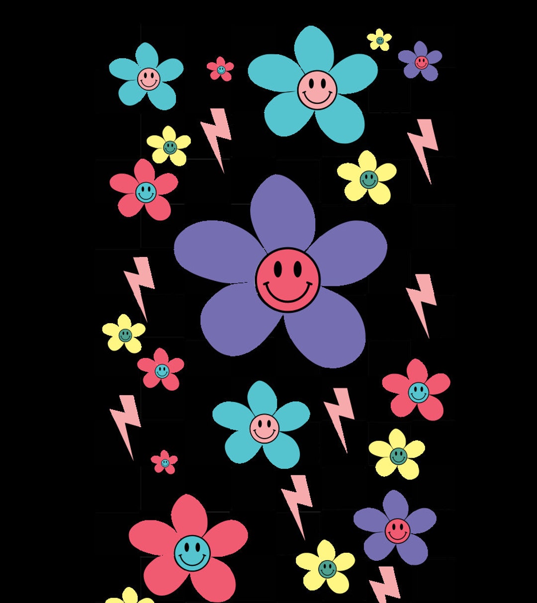 Smiley Flower Spring Png Clipart - Etsy