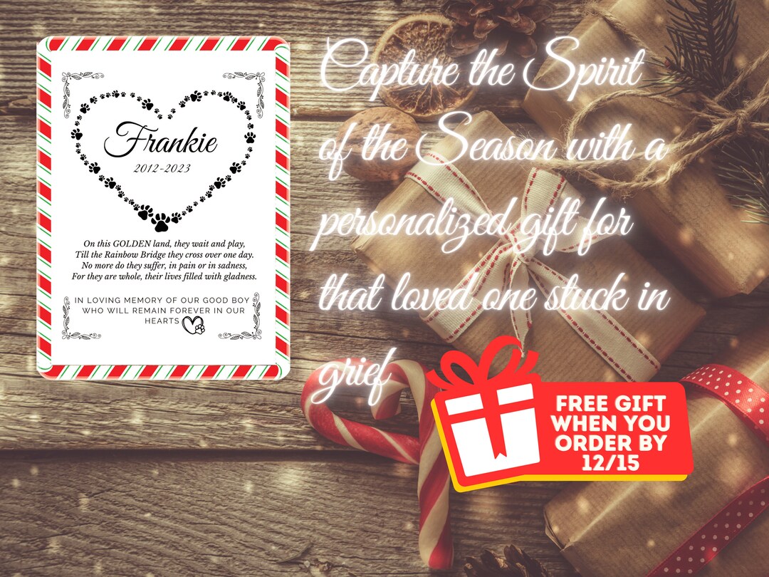 Pet Loss BLACK WHITE PORTRAIT Grief Death Certificate Memorial Gift ...