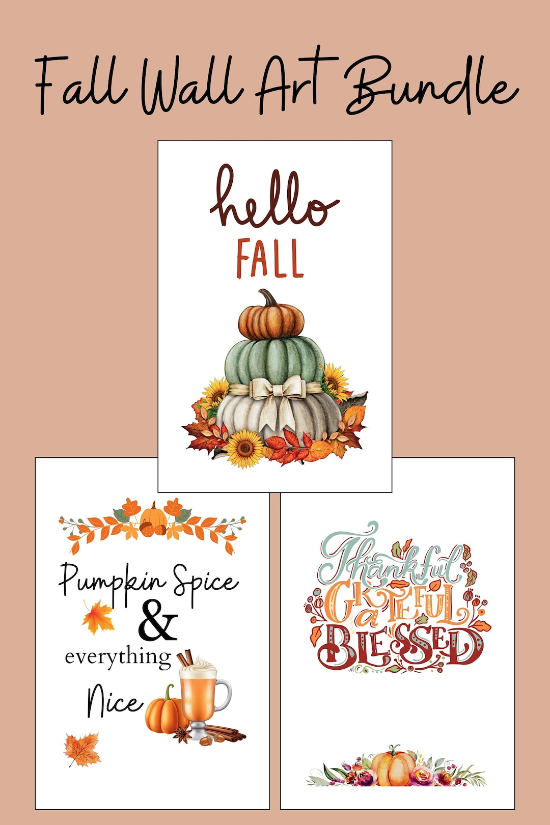 Fall Wall Art Bundle Digital Download Printable Wall Art - Etsy