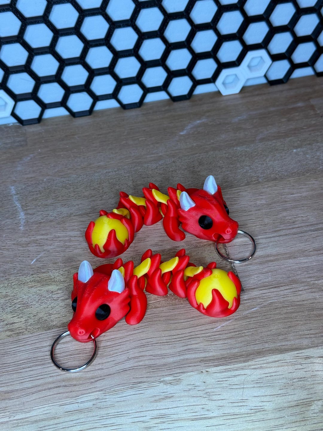 Articulated 3D Print Dragon Keychain Flexi-dragon Key Chain Key Chain ...