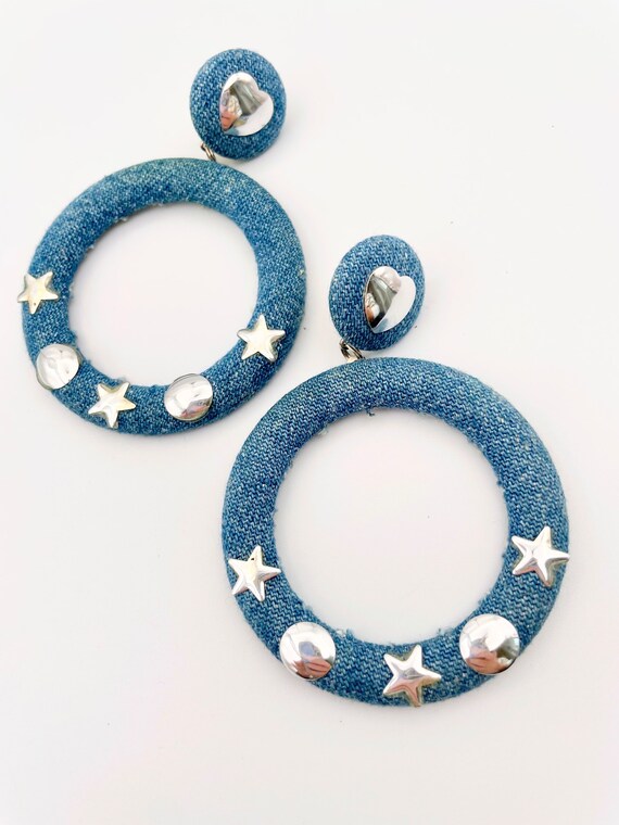 Vintage 1980s hoop earrings - Gem