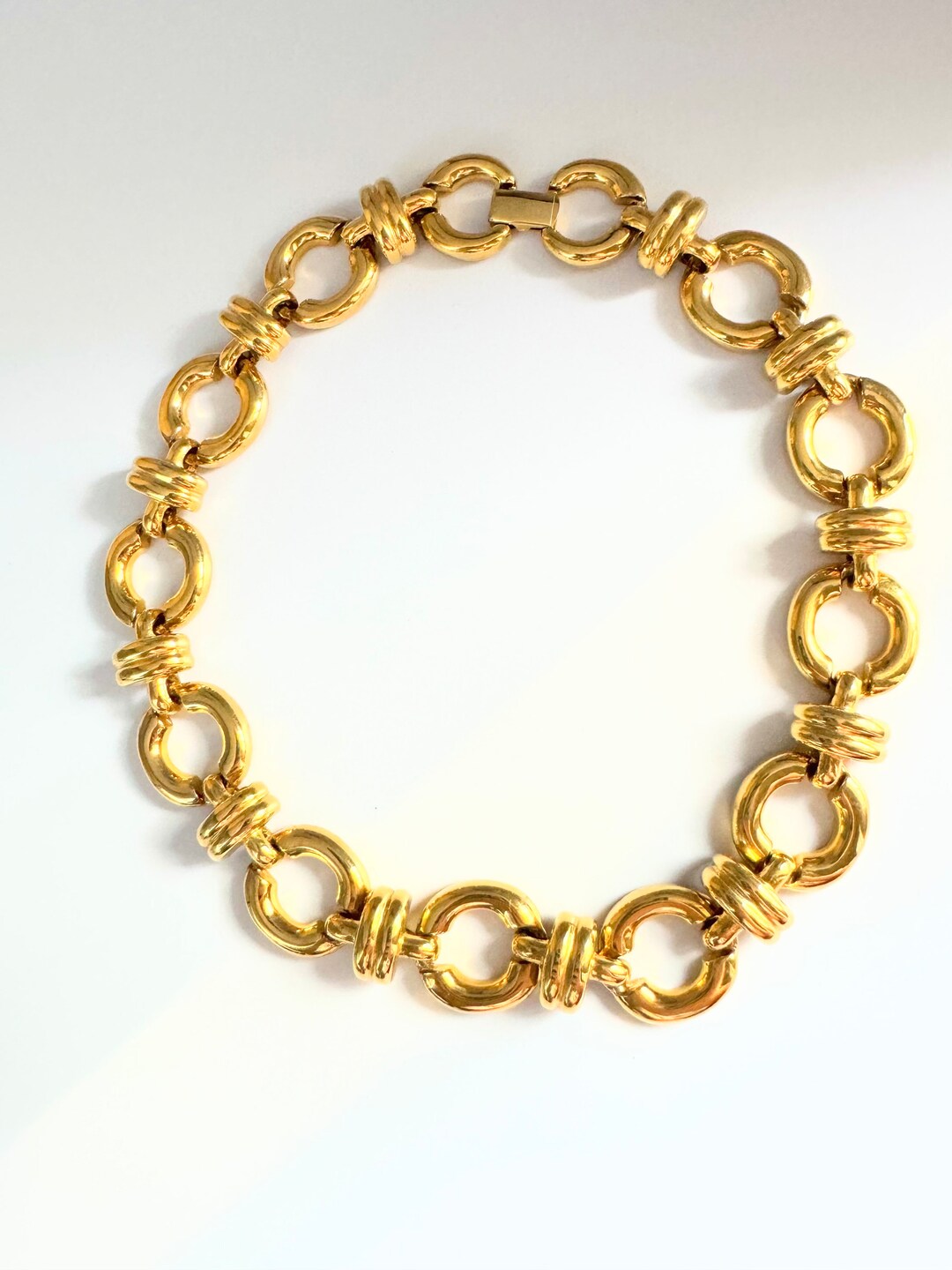 Vintage Gold Etruscan Link Necklace - Etsy