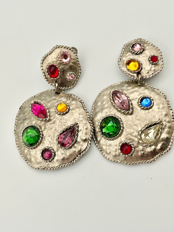 Vintage Huge Edouard Rambaud Earrings - Gem