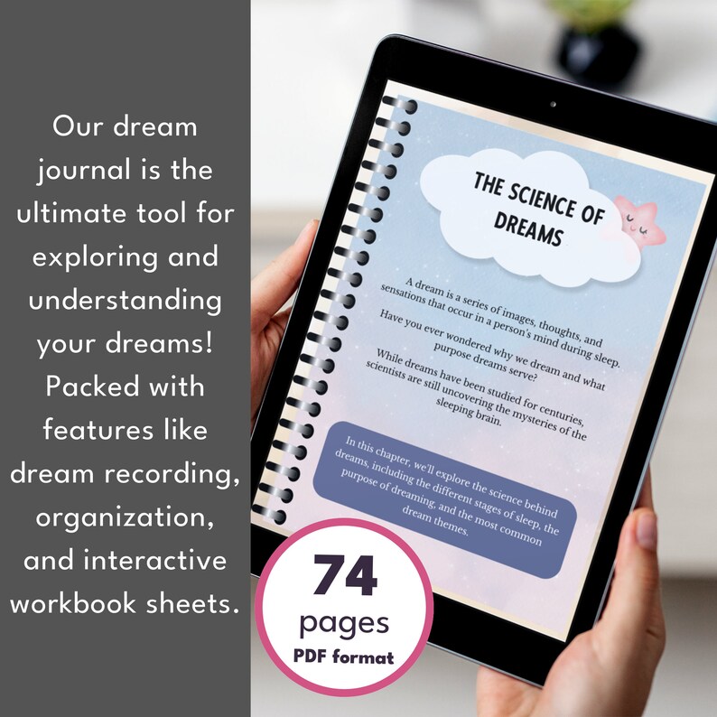 Dream Journal, Digital Download, Printable PDF, Dream Tracker - Etsy