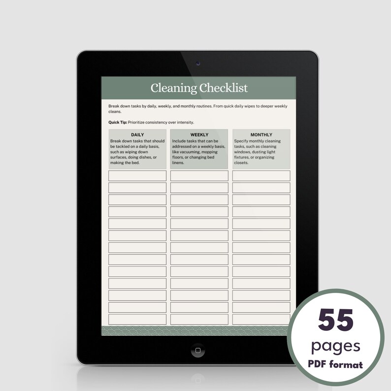 Decluttering & Cleaning Planner Printable Checklists Cleaning Schedule PDF Format - Etsy