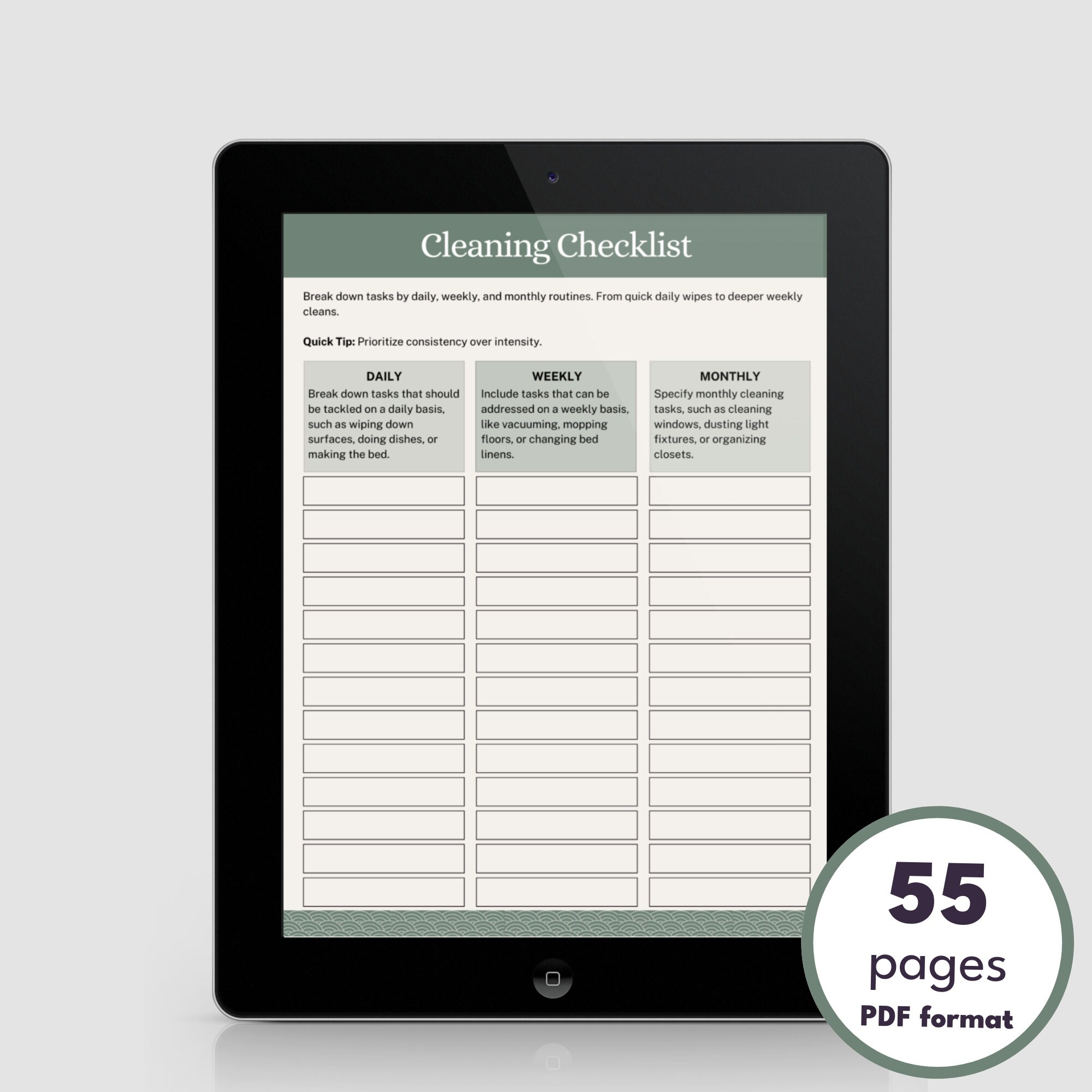 Decluttering & Cleaning Planner Printable Checklists Cleaning Schedule ...