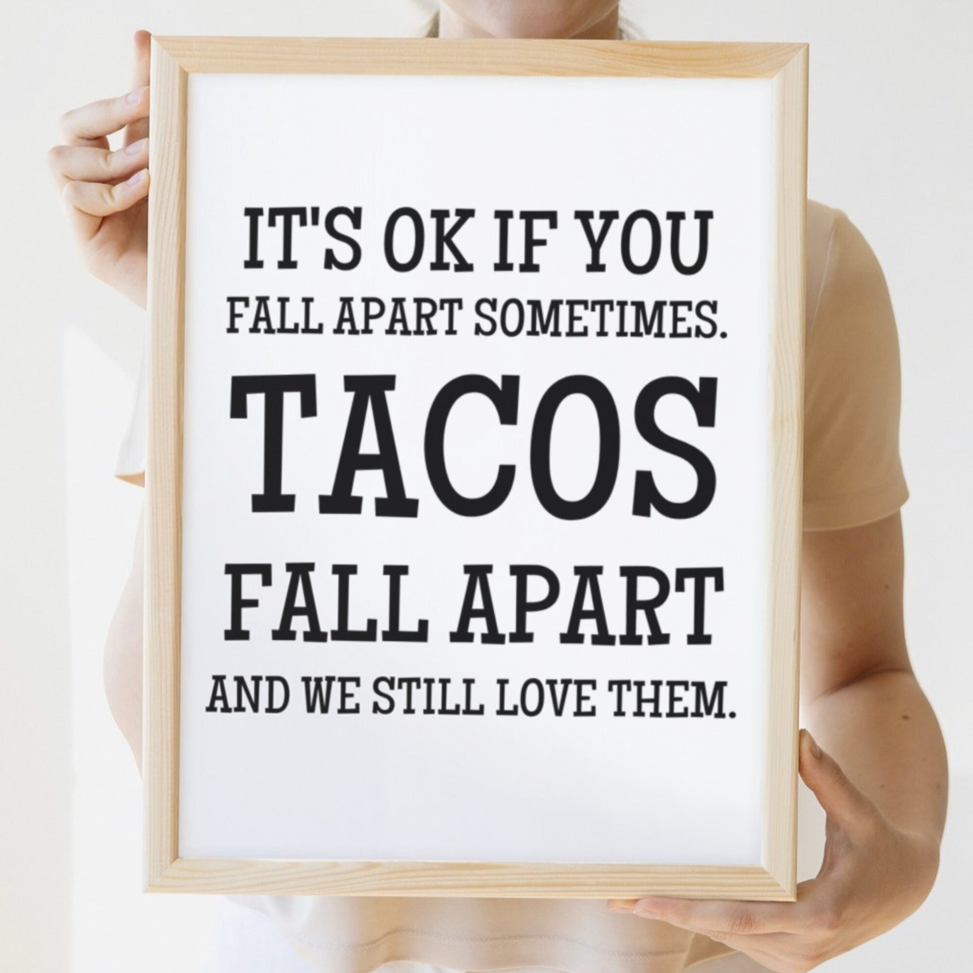 Taco Quote Poster Printable Fun Kitchen Decor, Instant Digital Download ...
