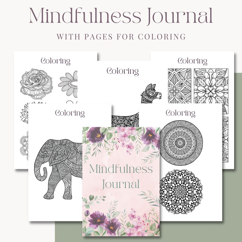 Mindfulness Journal Printable PDF, Journaling, Mental Health, Therapist ...