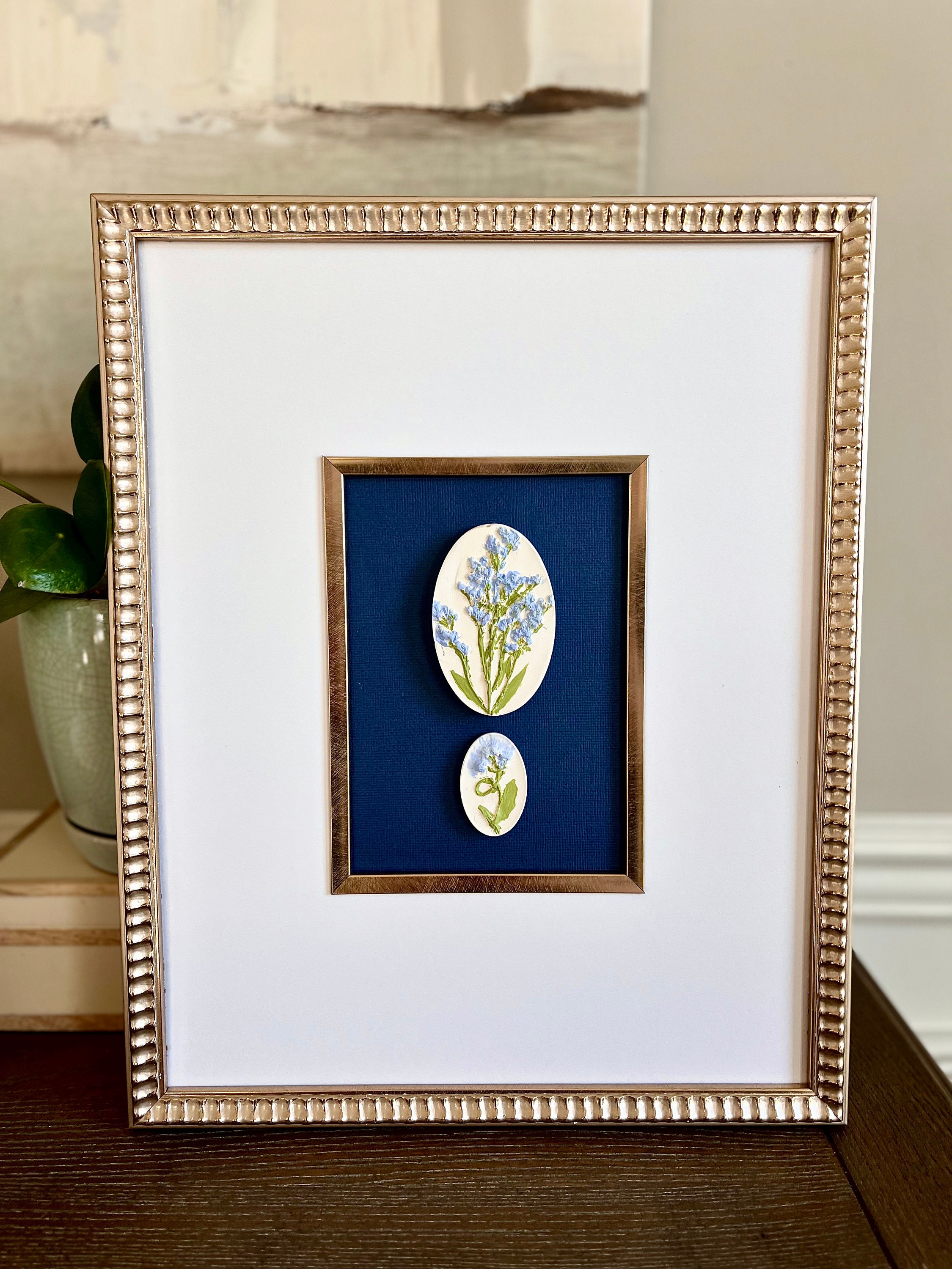 Hand Painted Pressed Flower Cast Intaglio Framed mothers Day Gift ...