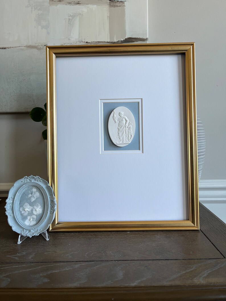 Framed Grand Tour Intaglios Against a Sky Blue Textured - Etsy