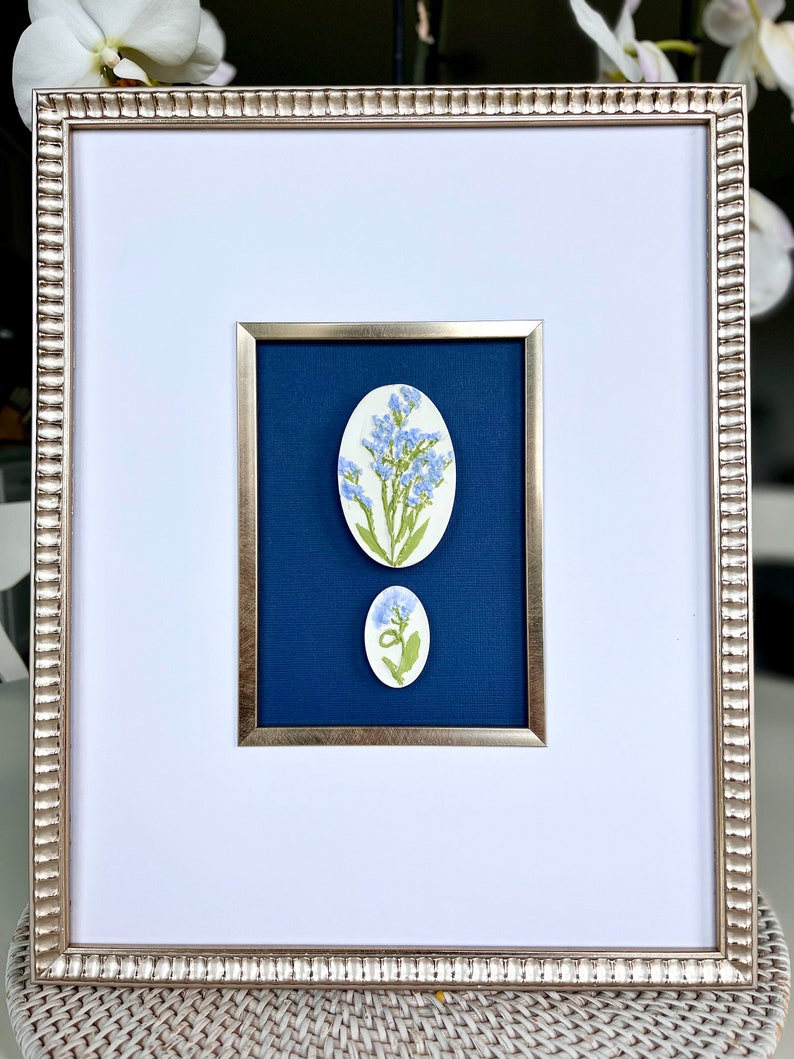 Hand Painted Pressed Flower Cast Intaglio Framed mothers Day Gift ...
