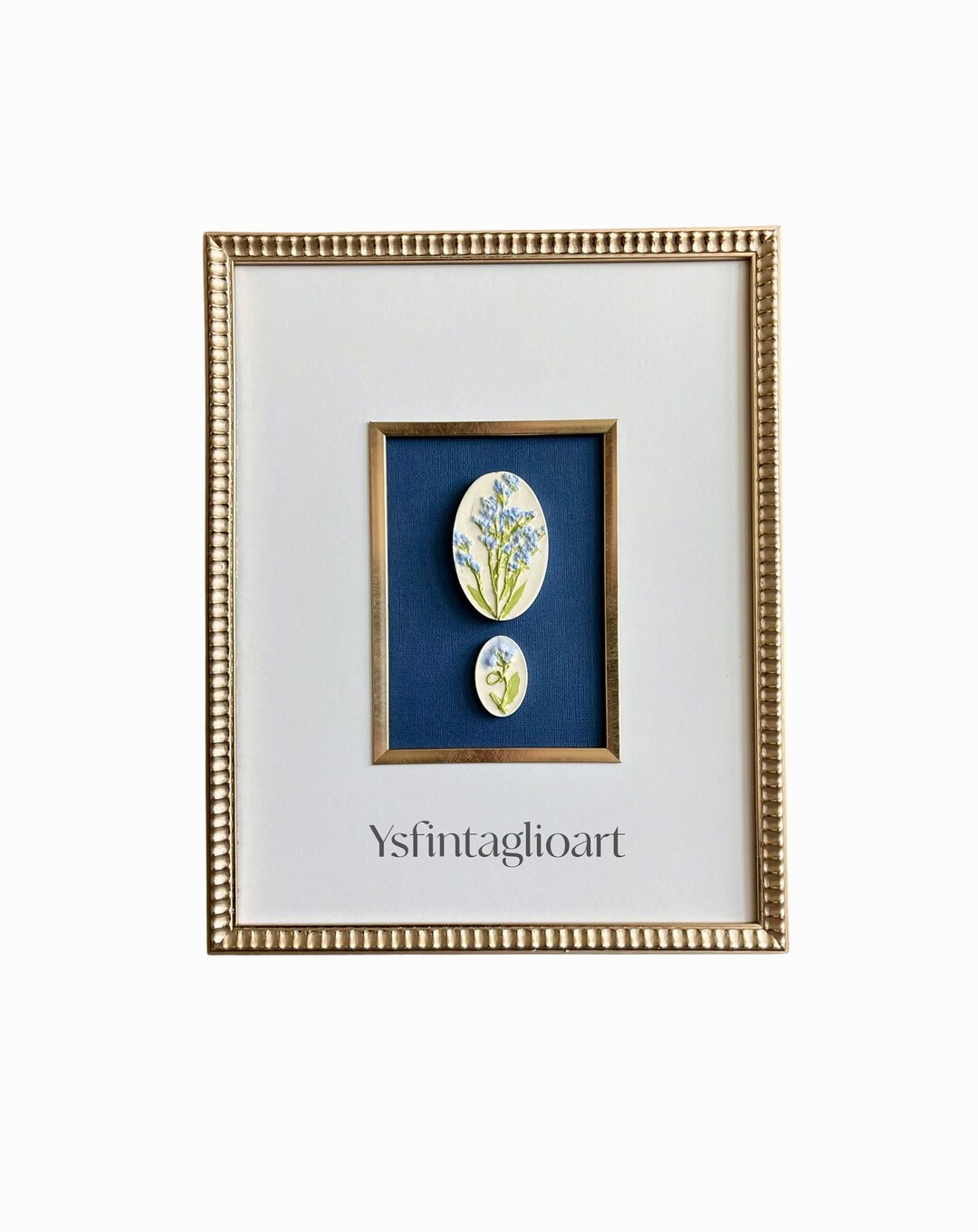 Hand Painted Pressed Flower Cast Intaglio Framed (mother’s Day Gift ...