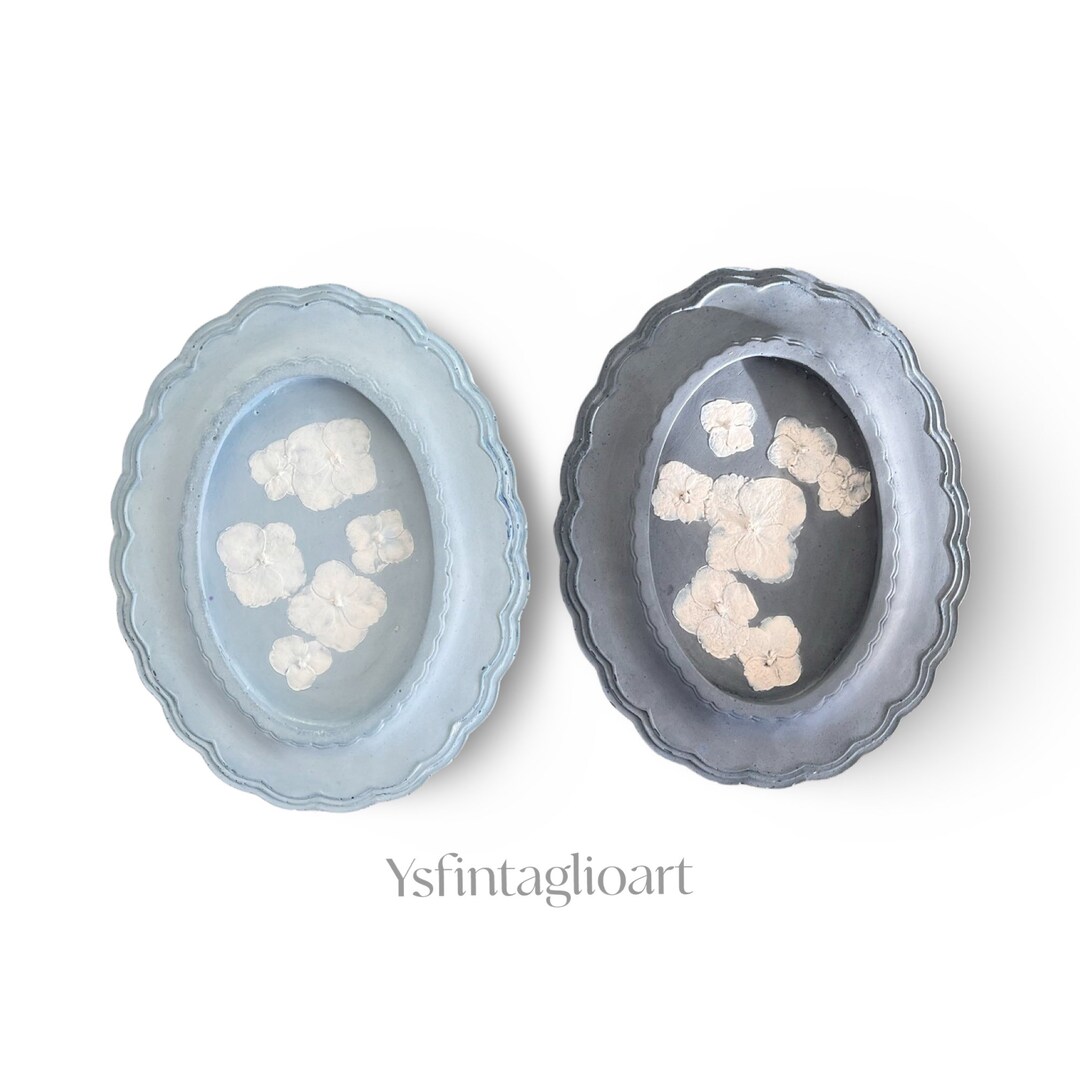 Blue and White Framed Bas Relief Botanical Intaglio holiday,birthday ...