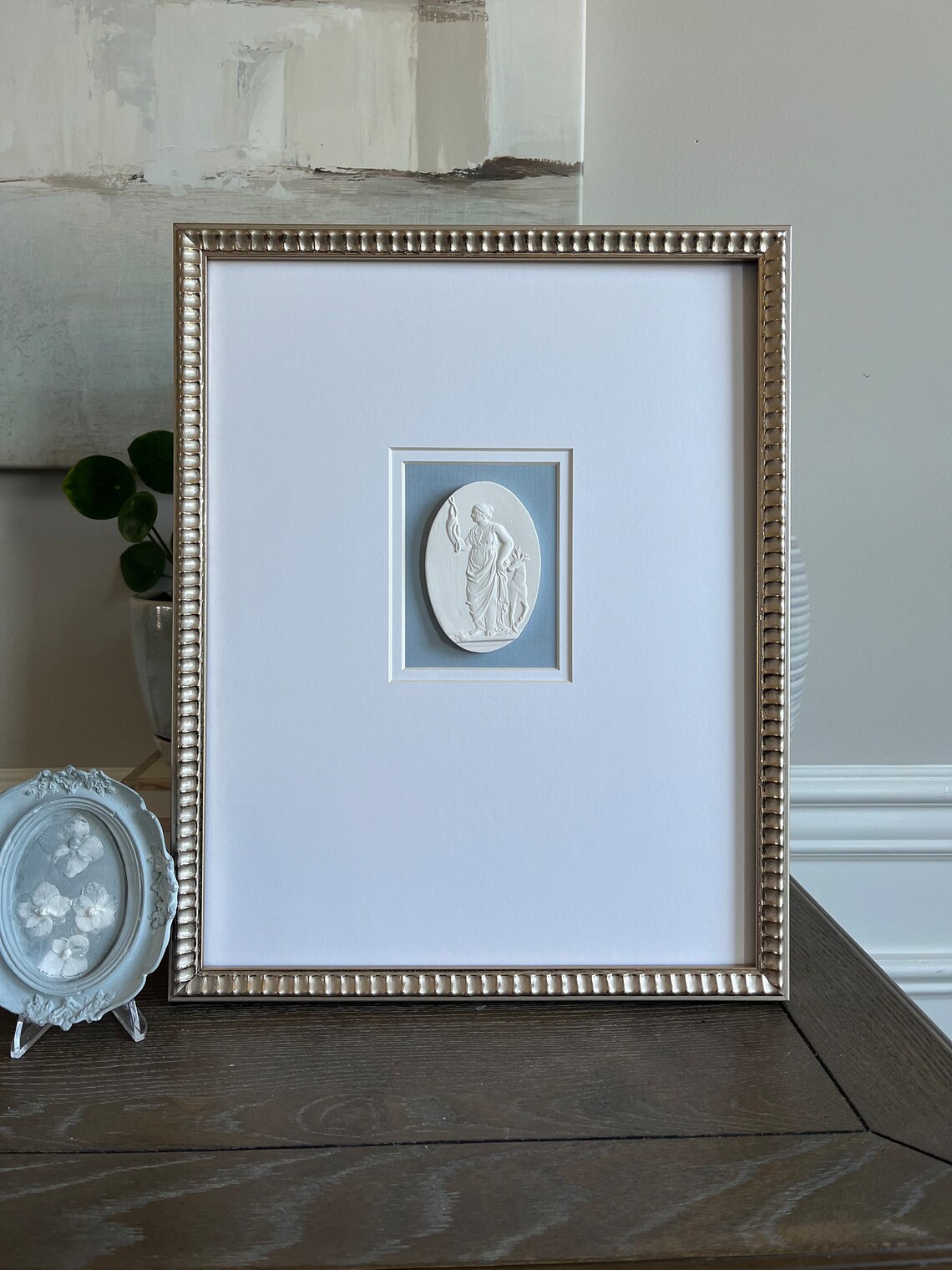 Framed Grand Tour Intaglios Against a Sky Blue Textured - Etsy