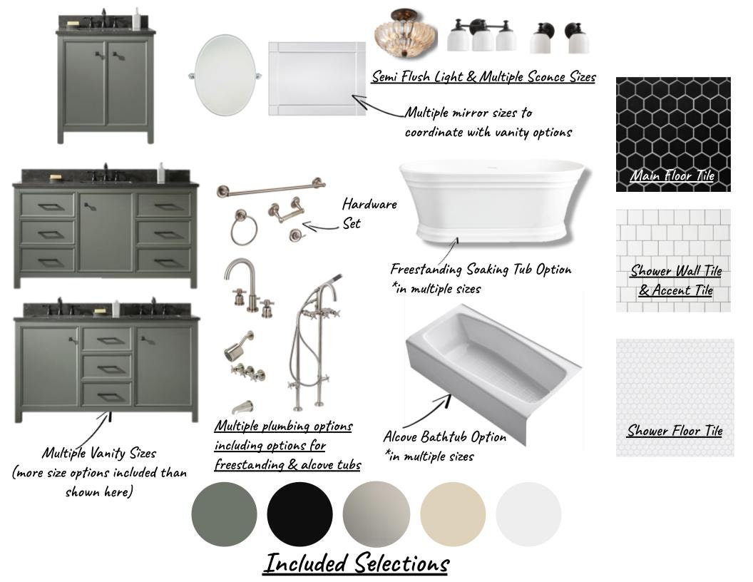 Bathroom Remodel Redesign Plumbing Vanity Tile and Lighting Selections ...