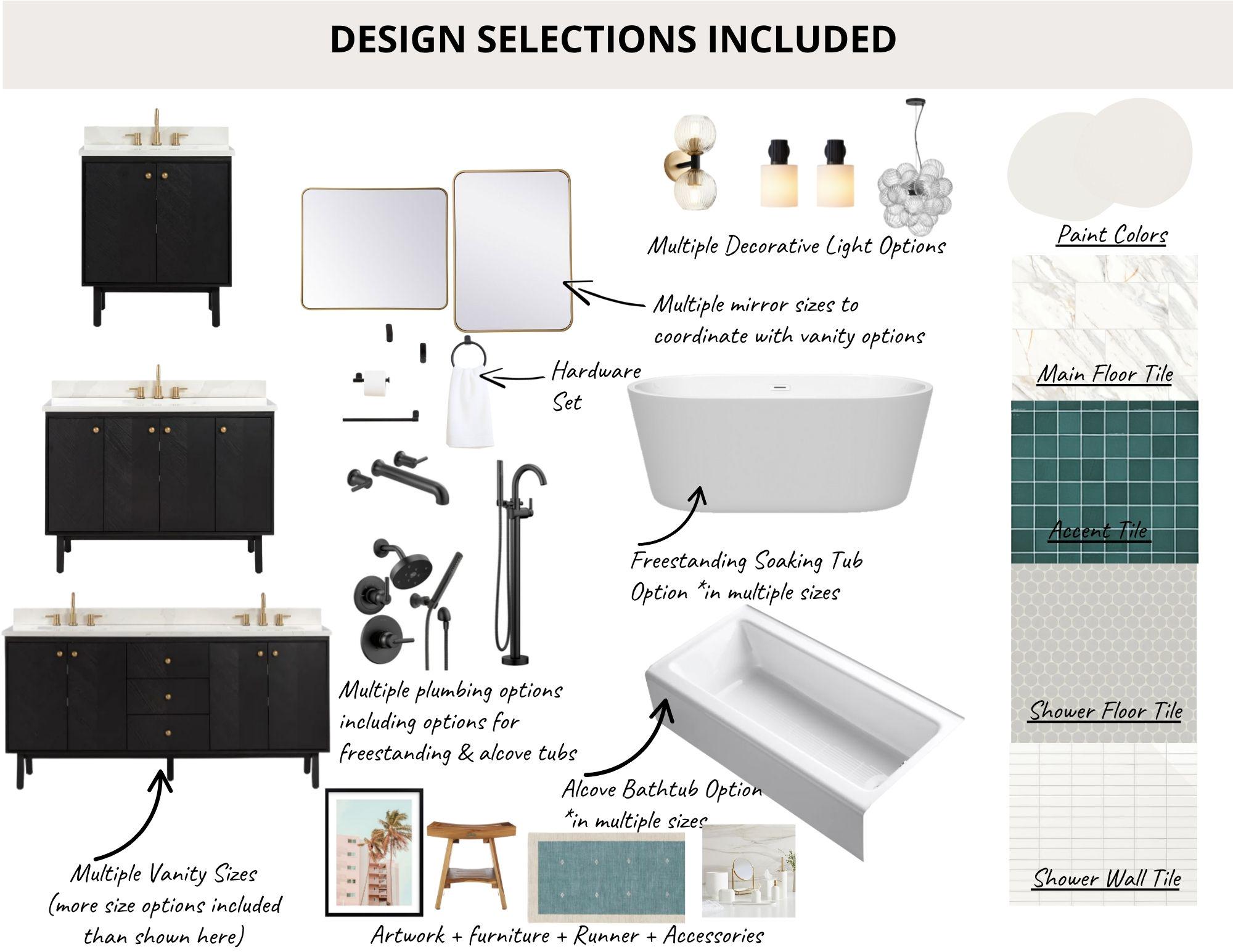 The Emma | Modern Eclectic Bathroom Design Package | Retro Remodel PDF ...
