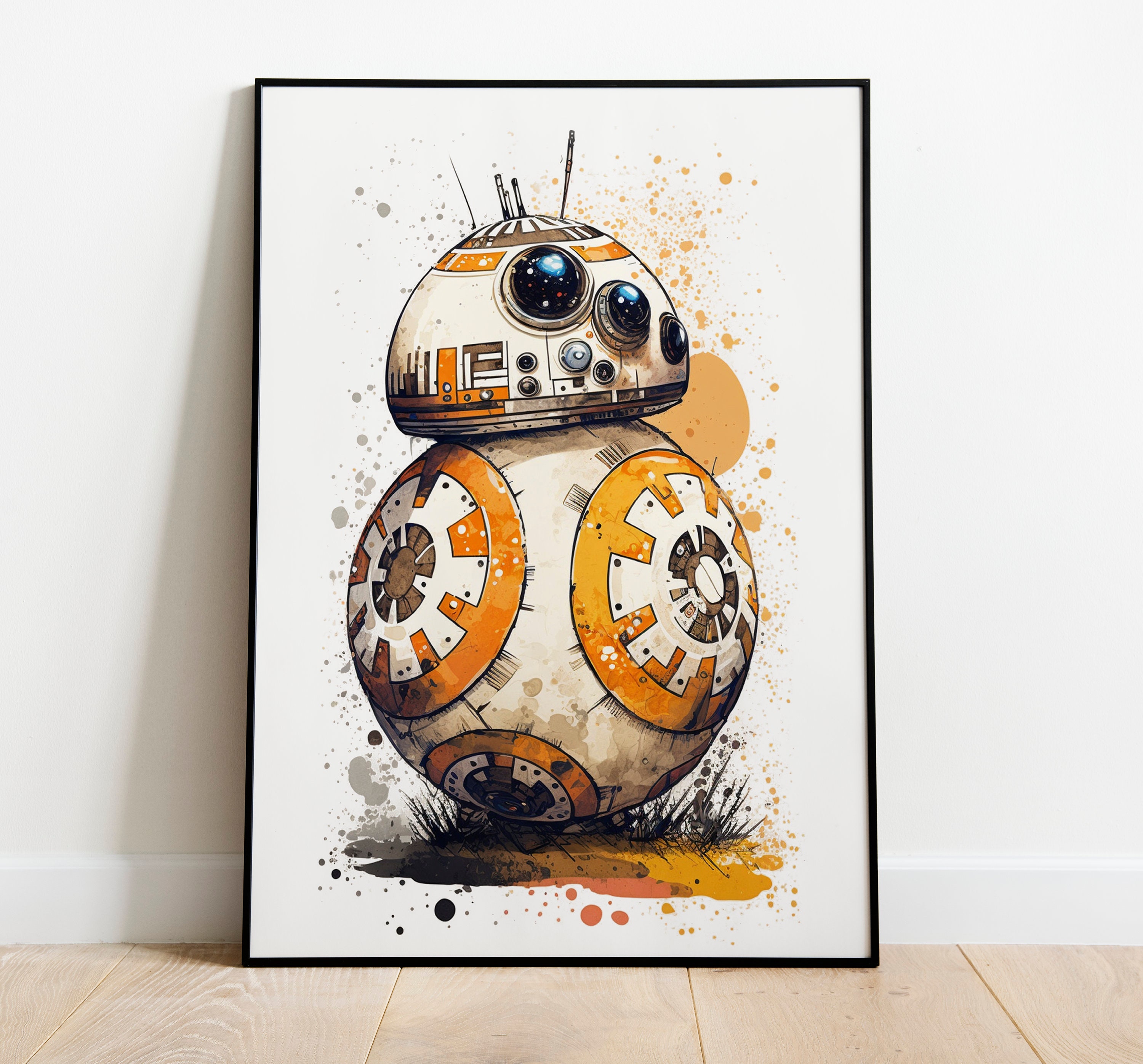 Watercolor BB-8 Poster | Ai-generated Art | Star Wars Theme | Star Wars | BB-8 Digital Print ...