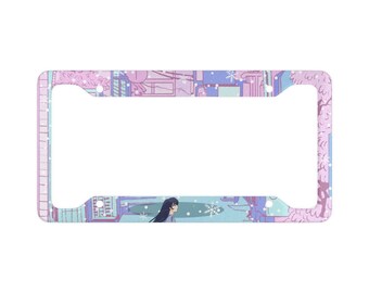 Preppy Anime Girl License Plate Frame Anime Car Accessories - Etsy