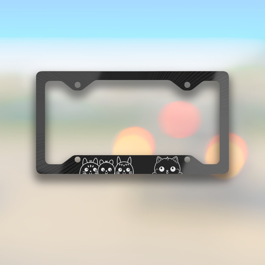Kawaii Peeking Cats Metal Anime Car License Plate Aluminum - Etsy