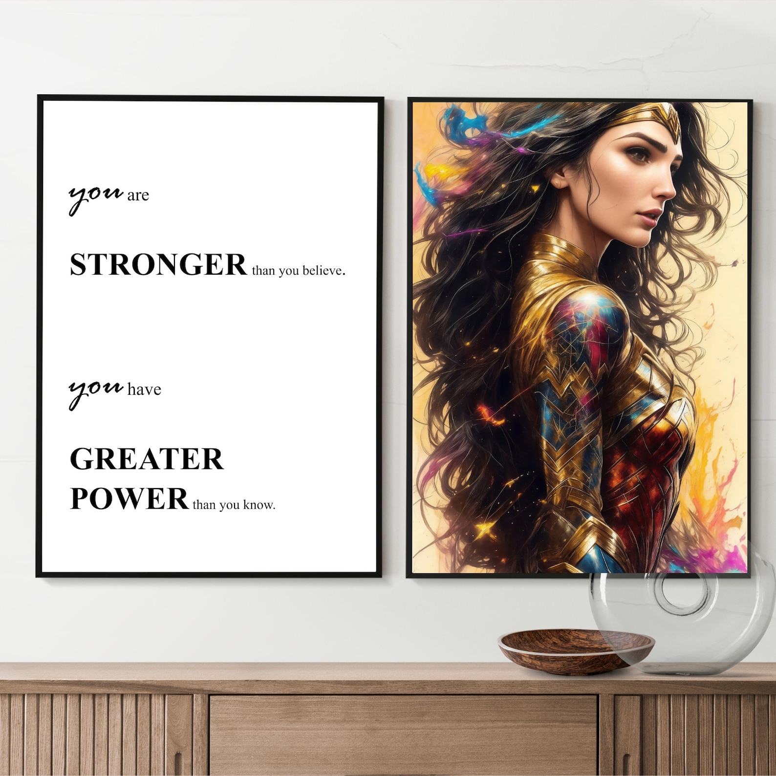 You Are Stronger, Wonder Woman gal Gadot Drawing Print, Motivational ...