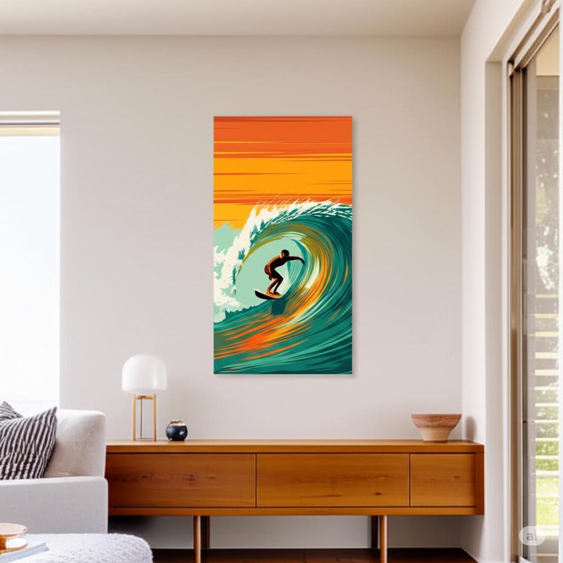 Classic Swell | Poster, Matte Vertical Art Print, Beach Lover Gift ...