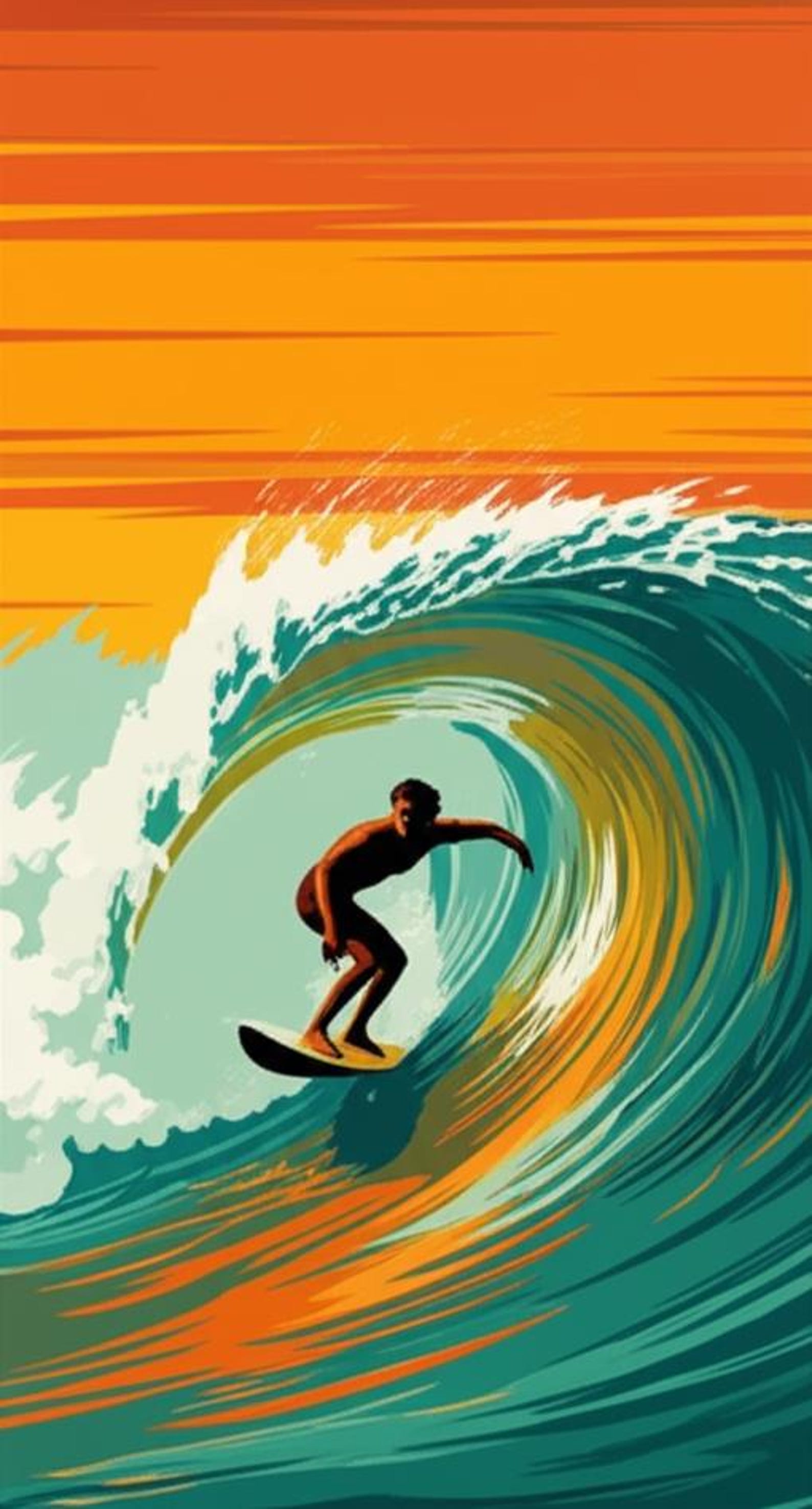 Classic Swell | Poster, Matte Vertical Art Print, Beach Lover Gift ...