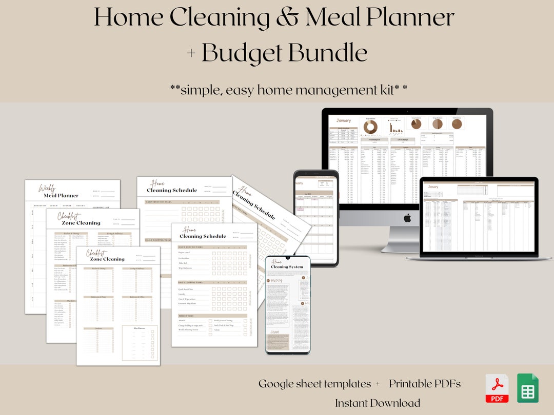 Household Planner, Home Budget Template, Home Management, Cleaning ...