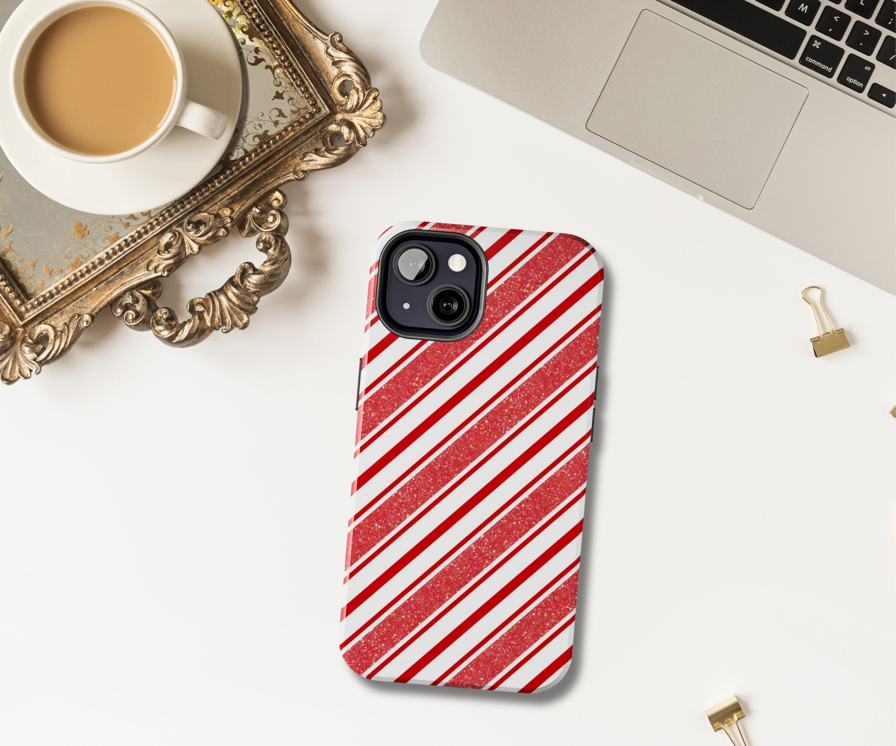 Sparkly Red Peppermint Aesthetic Phone Case for iPhone 14, iPhone 13 ...