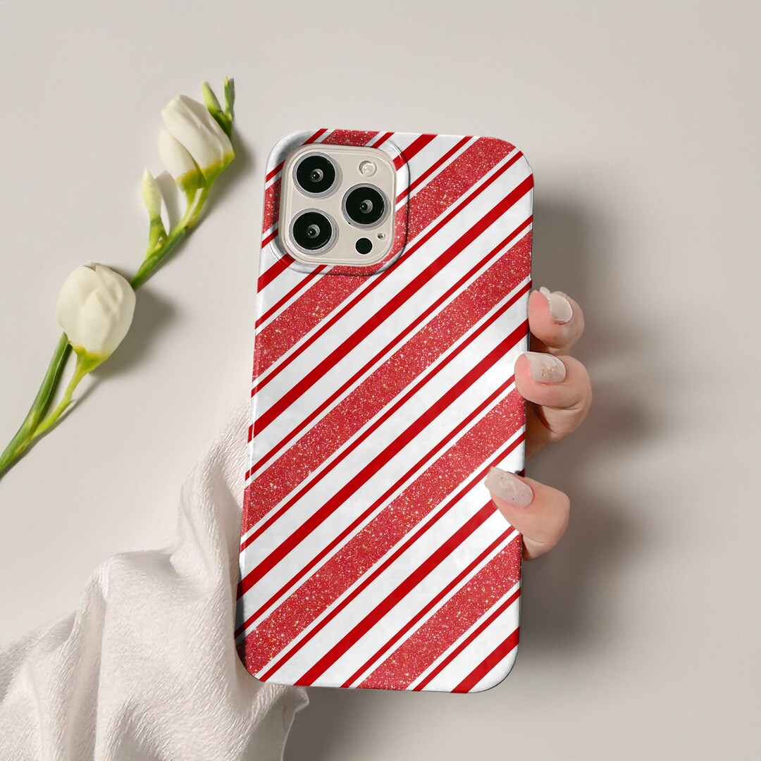 Sparkly Red Peppermint Aesthetic Phone Case for iPhone 14, iPhone 13 ...