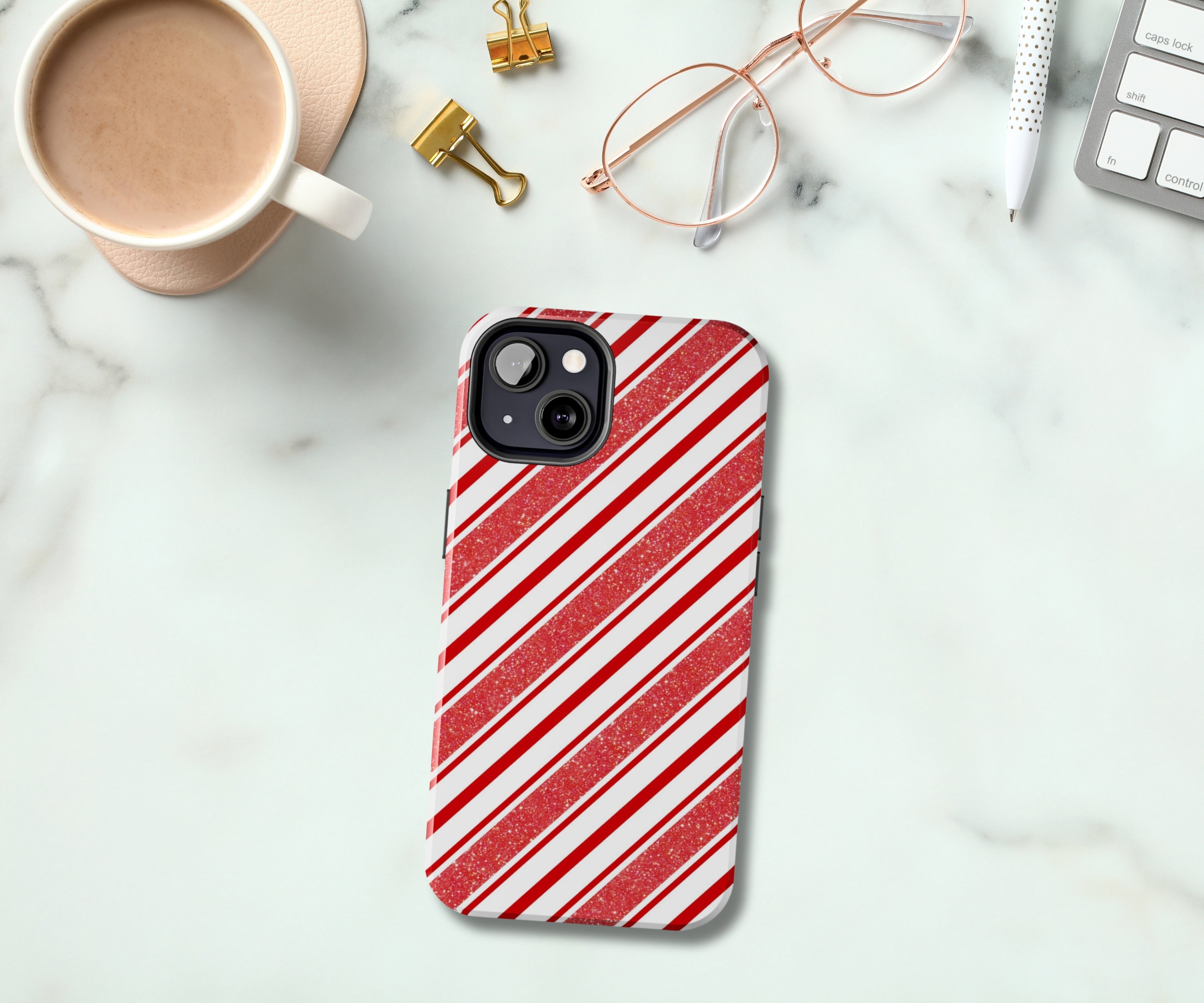 Sparkly Red Peppermint Aesthetic Phone Case for iPhone 14, iPhone 13 ...