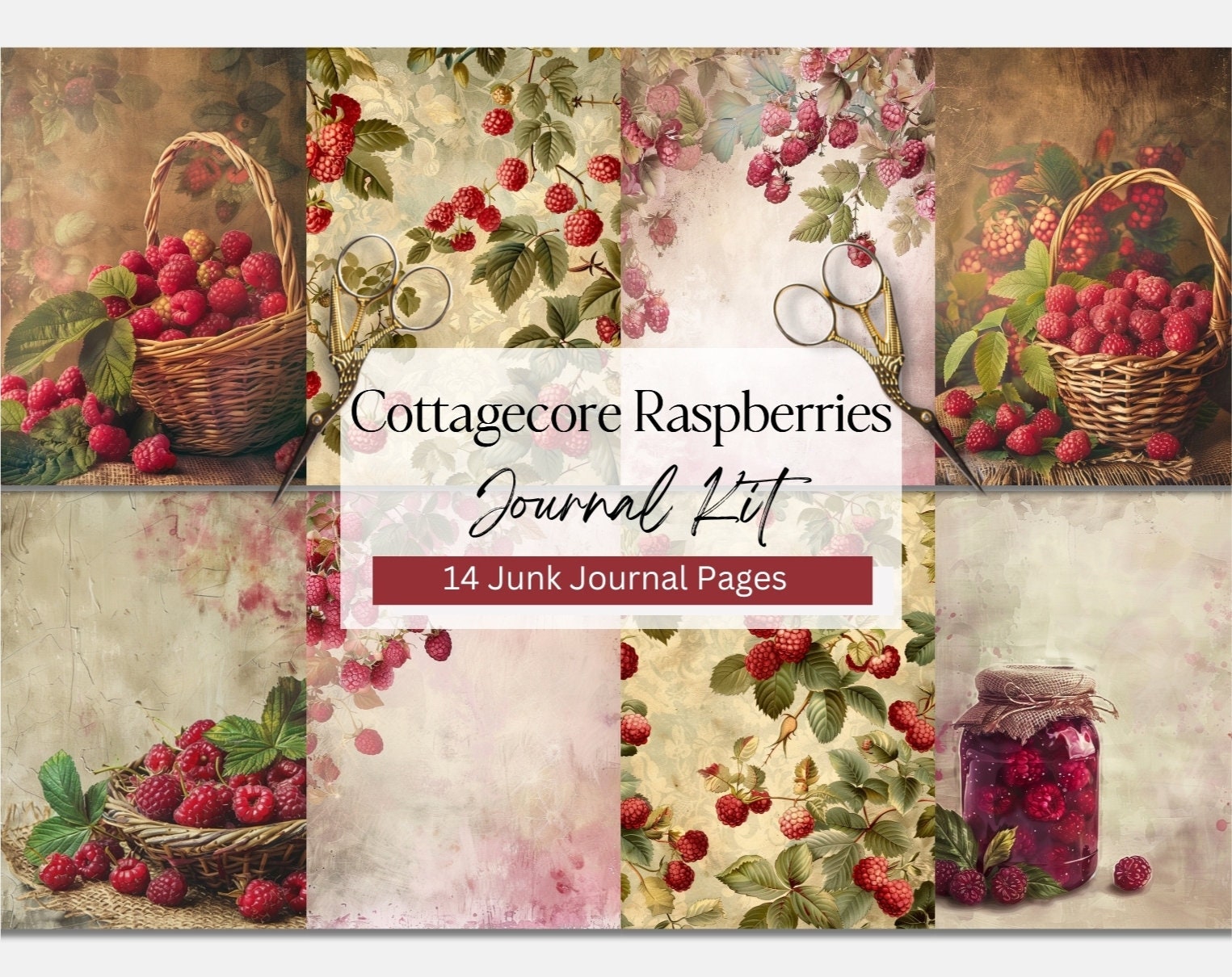 Cottagecore Berries Printable Junk Journal Bundle, Vintage Junk Journal ...