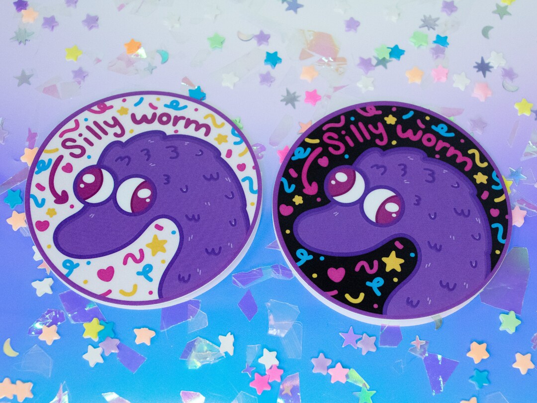 Silly Worm on a String Stickers | Wormcore | Sillycore | 90s Nostalgia ...