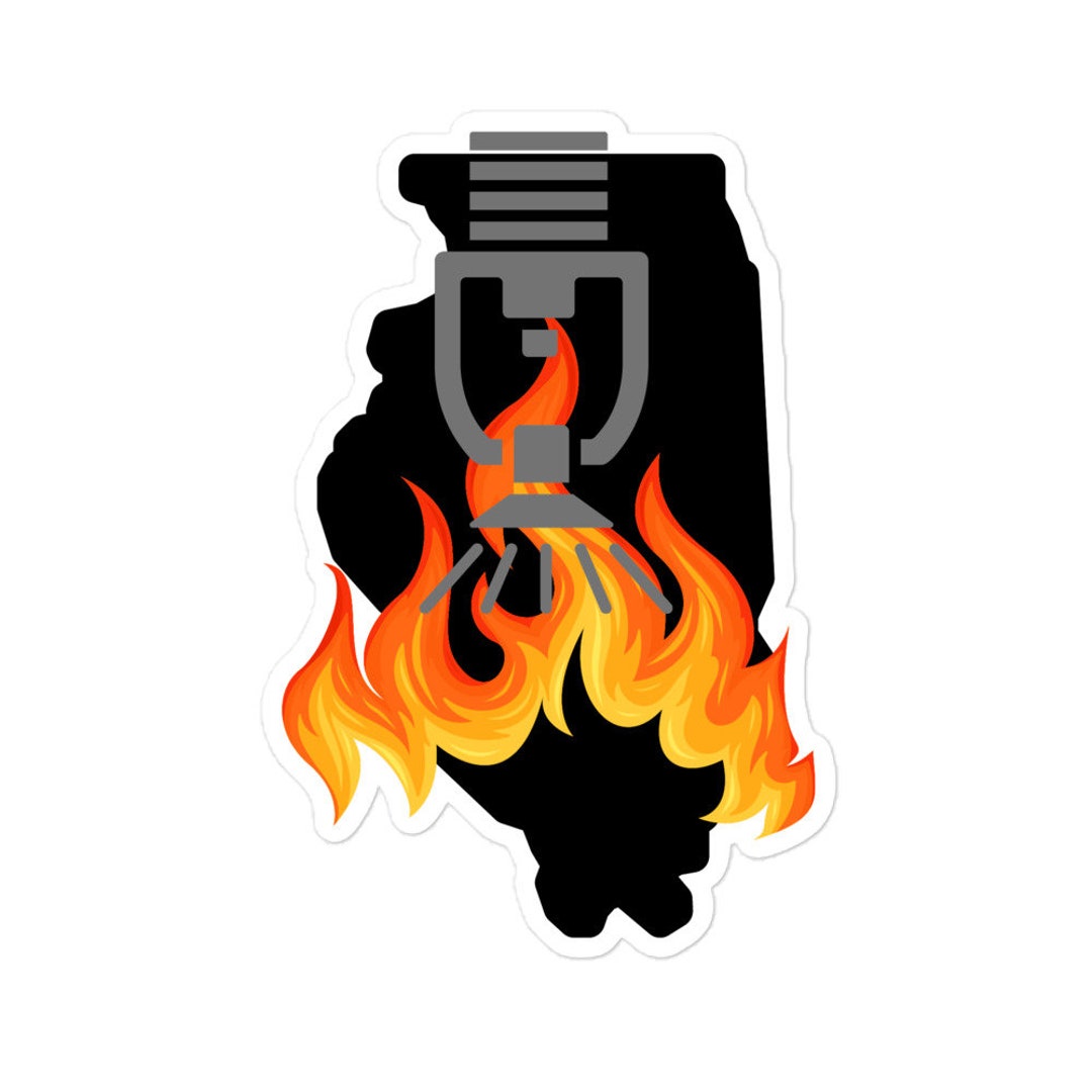 Illinois Fire Sprinkler Protection Hard Hat Sticker - Etsy