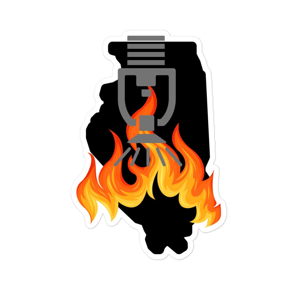 Illinois Fire Sprinkler Protection Hard Hat Sticker - Etsy