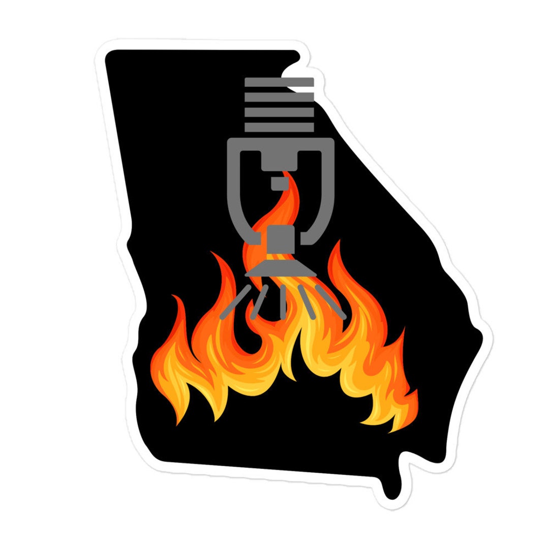 Georgia Fire Sprinkler Fitter Hardhat Sticker - Etsy