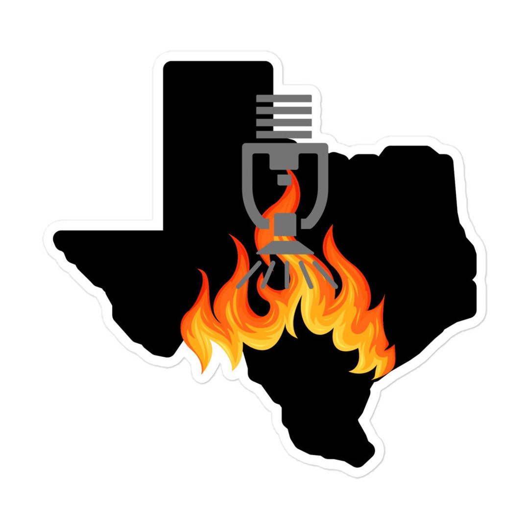 Texas Fire Sprinkler Hard Hat Sticker - Etsy