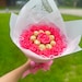 Pink Eternal Roses With Chocolates Wrapped in Pearl Mesh Bouquet/ramo ...